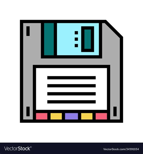 Computer Diskette Color Icon Royalty Free Vector Image