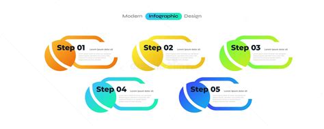 Modern Infographic Design Template With 5 Options Or Steps Stock