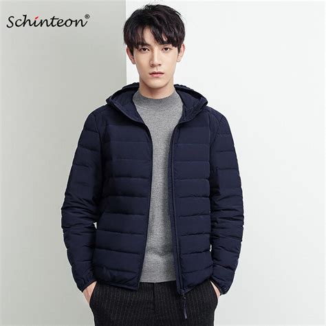 Мъжко бяло яке с патешки пух Schinteon Ултралеко есенно зимно горно