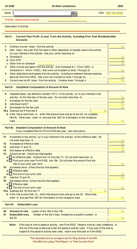 6198 At Risk Limitations Ultimatetax Solution Center