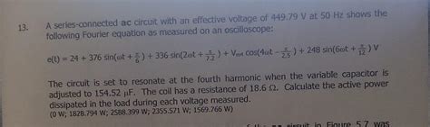 solved a series connected ac circuit with an effective