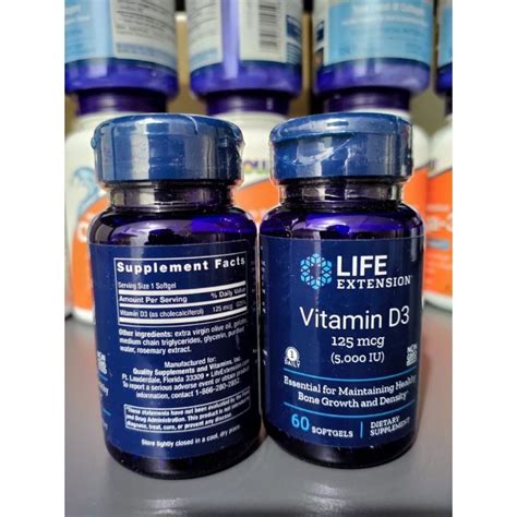 Jual Life Extension Vitamin D3 Vit D 3 5000 Iu 5000iu Isi 60 Softgels