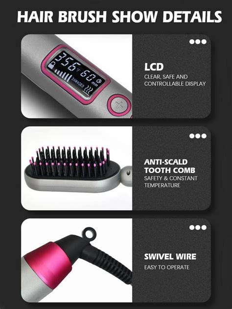 Dsp Hair Straightening Brush Hot Comb 14 Temperature Jomlaae