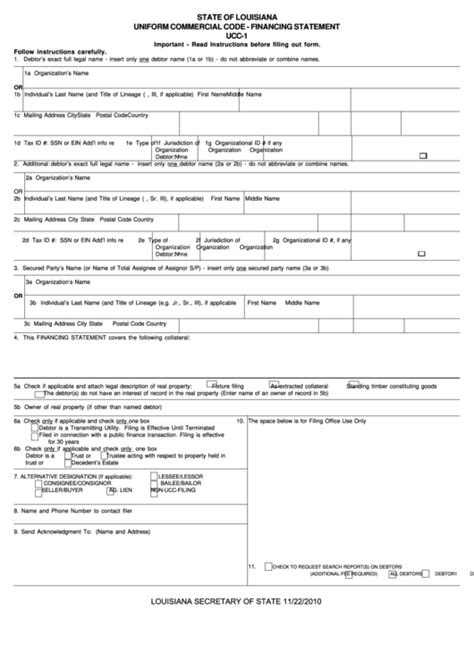 Form Ucc Fillable Printable Forms Free Online