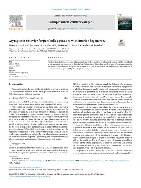 Pdf Asymptotic Behavior For Parabolic Equations With Interior Degeneracy