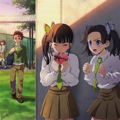 Kamado Tanjirou Tsuyuri Kanao And Kanzaki Aoi Kimetsu No Yaiba And 1