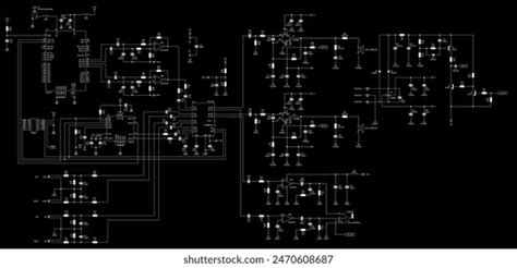 Schematic Diagram Electronic Device Vector Drawing Stock Vector Royalty Free 2470608687