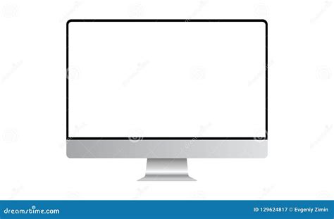 Computer Monitor Mock Up With Blank Frameless Screen Stock Vector Illustration Of Object