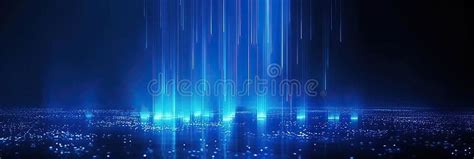 Illuminated Data Visualization Displaying Horizontal Light Columns