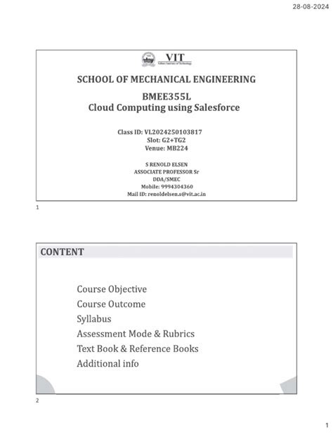 Bmee355l Cloud Computing Using Salesforce Module 1 1 10 Pdf
