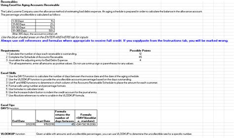 Receivables Using Excel For Aging Accounts Receivable