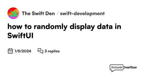 how to randomly display data in swiftui the swift den