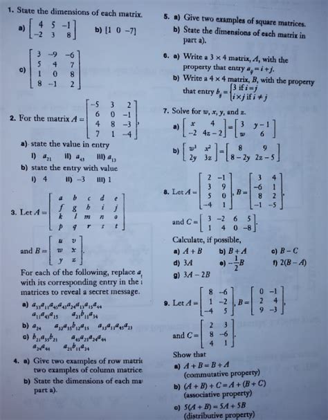 solved 1 state the dimensions of each matrix a [4−253−18]