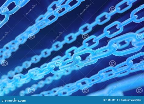 3d illustration digital blockchain code chain links network binary
