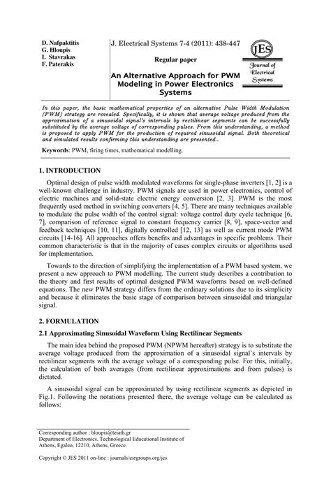 pdf an alternative approach for pwm modeling in power electronics systems