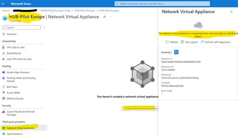 Error Selecting Networkvirtualappliance Under Vwan Hub Microsoft Qanda