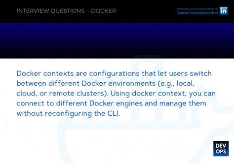 Devops Interview Questions 🔵 Docker Contexts Taras Sahaidachnyi