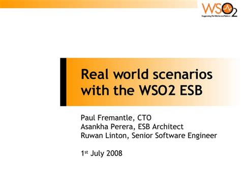 Wso2 Scenarios Esb Webinar July 1st Ppt