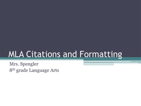 MLA Citation PPT Notes