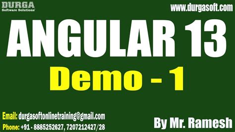 Angular 13 Tutorials Demo 1 By Mr Ramesh On 24 10 2022 8am Ist