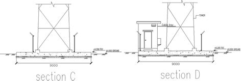 Base Detail Of Tower In Autocad 2d Cad File Dwg File