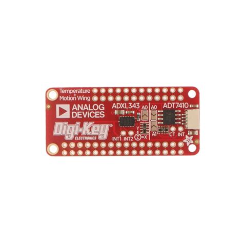 adxl343 adt7410 sensor featherwing module with 3 axis accelerometer