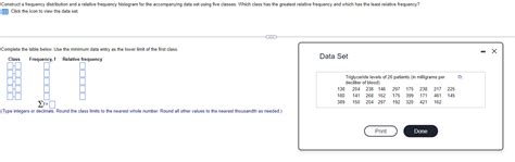 solved complete the table below use the minimum data entry