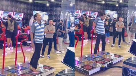 Aksi Bapak Bapak Jago Dance Sambil Main Pad Pump It Up Ini Buat