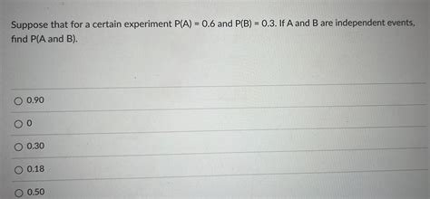 Answered Suppose That For A Certain Experiment P A 0 6 And P B 0 3 If
