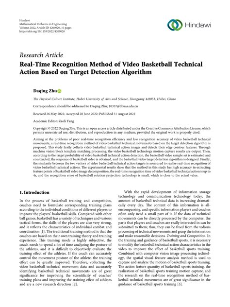 pdf real time recognition method of video basketball technical action based on target
