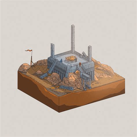 Ancient Map Room Isometric Drawing Ancient Maps Isometric Art
