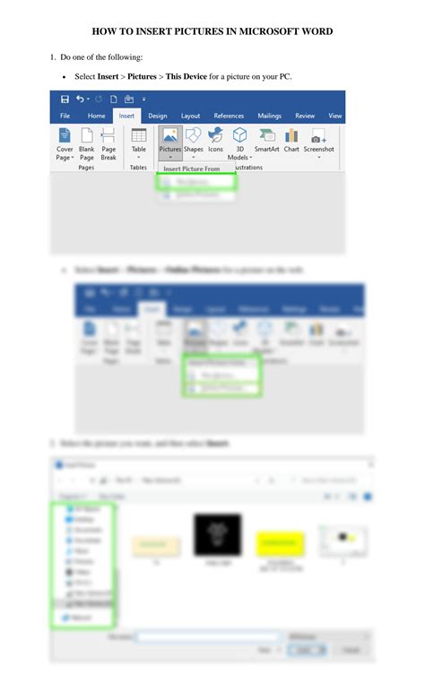 SOLUTION: How to insert pictures in microsoft word - Studypool