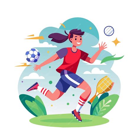 Flat Illustration Vector Of Someone Exercising Premium Vector