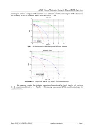MIMO Channel Estimation Using The LS And MMSE Algorithm PDF Computer Networking Computing