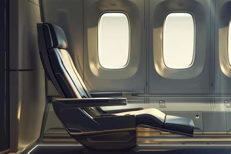 Empty First Class Airplane Seat Next To Airplane Window Premium Ai