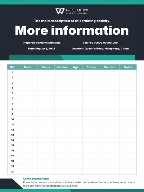 Word Of Training Registration Form Docx Wps Free Templates