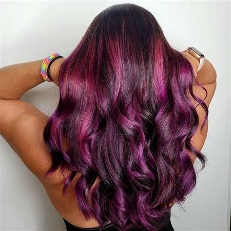 Dark Fuchsia Hair Fuchsia Highlights Fuschia And Purple Hair