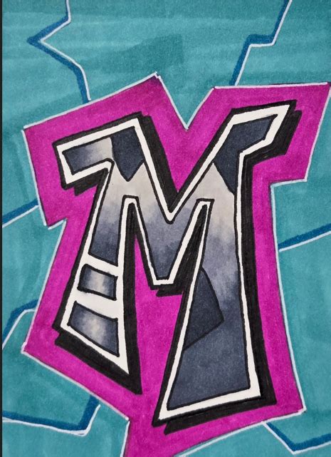 How To Draw Graffiti M Step By Step Tutorial Art By Ro