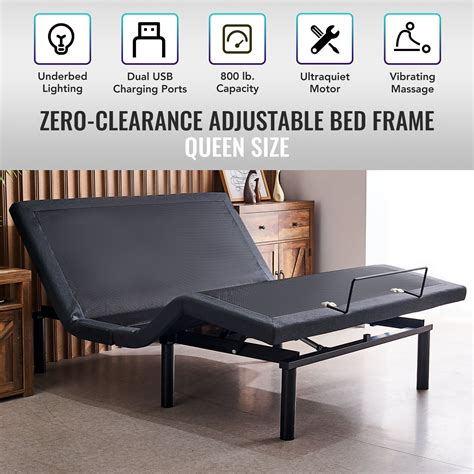 Bestco Queen Adjustable Bed Frame With Remote Massage Usb Light