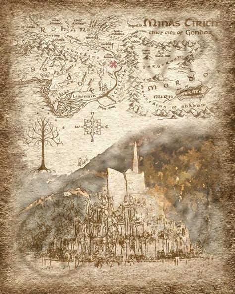 Minas Tirith Landscape Artwork Poster Lord Of The Ring Minas Tirith