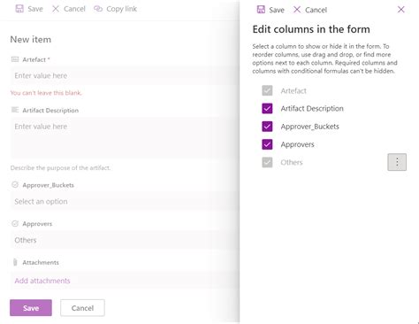 issues with conditional formula to show or hide columns microsoft