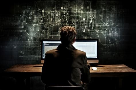 Diligent Adult Computer Working Generate Ai