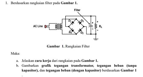 Solved Berdasarkan Rangkaian Filter Pada Gambar 1 Gambar 1