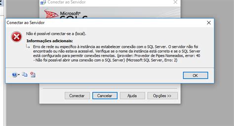 sql server 2008 conexão stack overflow em português
