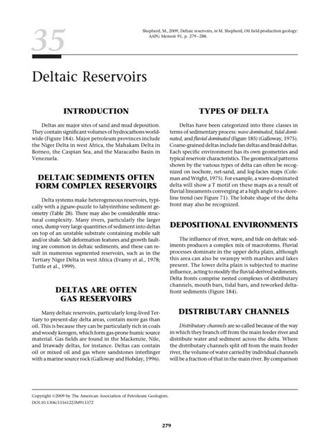 Deltaic Reservoirs 2009 Pdf