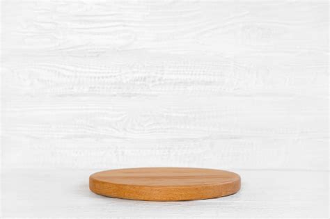 음식을 위한 둥근 나무로 되는 연단 백색 나무 짜임새가 있는 벽에 대하여 제품 빈 자연 형태 에코 유기농 화장품 보석을 보여주는 받침대 트렌디한 미니멀 스타일 목업 중립