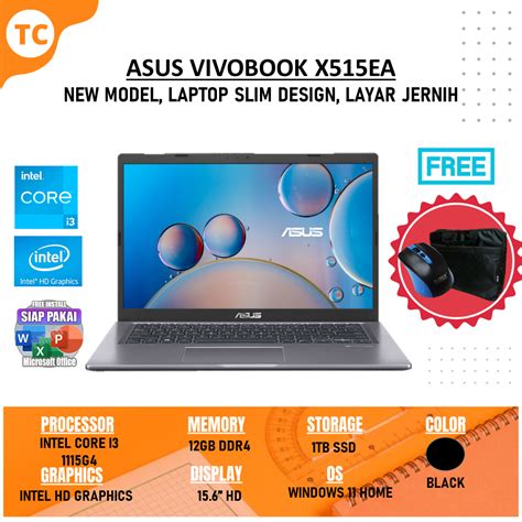 Jual Laptop Baru Asus Vivobook X EA Intel Core I G Ram GB TB SSD Inch