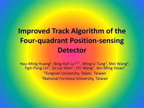 ppt improved track algorithm of the four quadrant position sensing