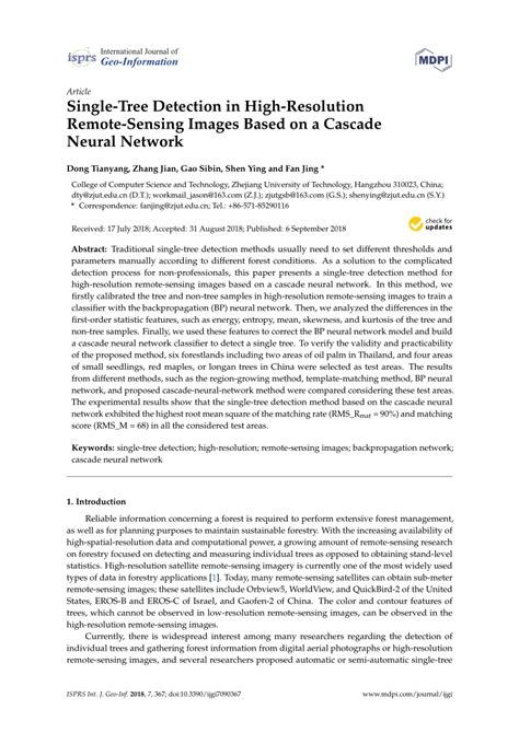 pdf single tree detection in high resolution remote sensing images
