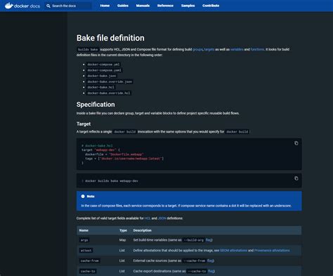 Build Bake File Definition Should Redirect To Build Bake Reference Issue Docker Docs